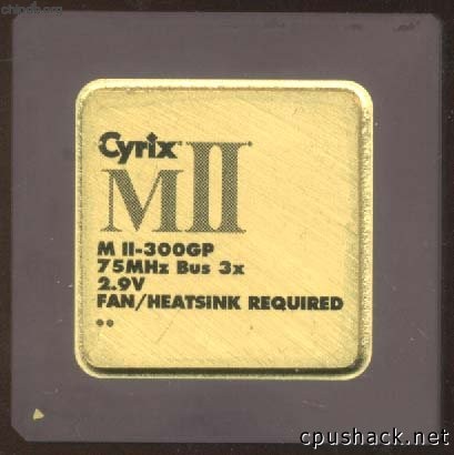 Cyrix - MII - 300 - Cyrix MII-300GP 75MHz bus boldfont - chipdb.org